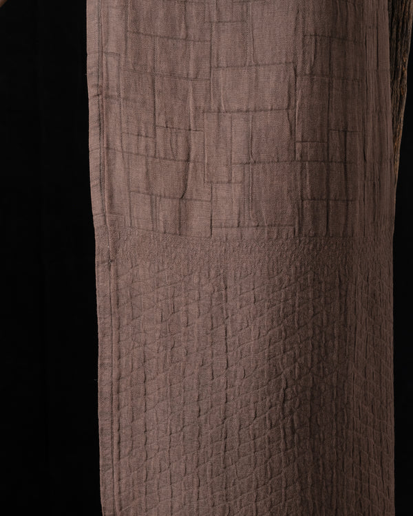 Linen and Cotton Jacquard Towel Chocolate - ISLAND LUXE