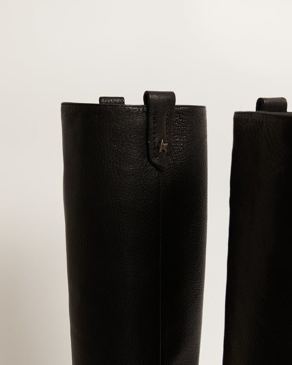Black Helen Boot with Metal Stars - ISLAND LUXE