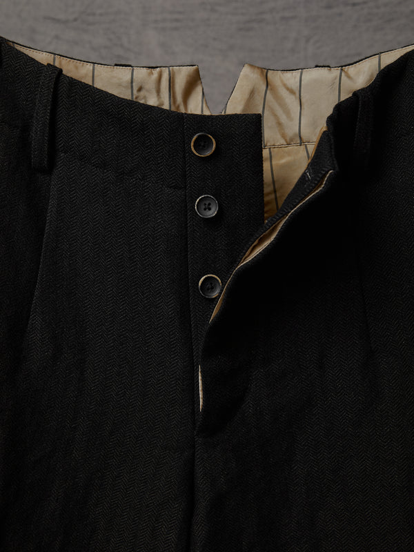 Patrick Pants Linen Wool Canguro Black - ISLAND LUXE