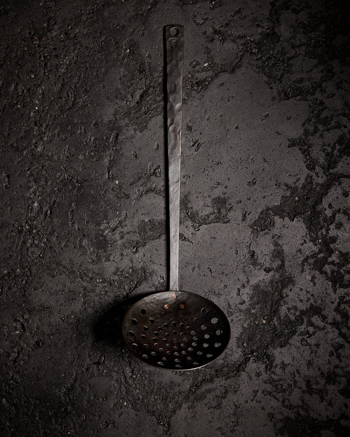 Slate Black Forged Slotted Ladle - ISLAND LUXE
